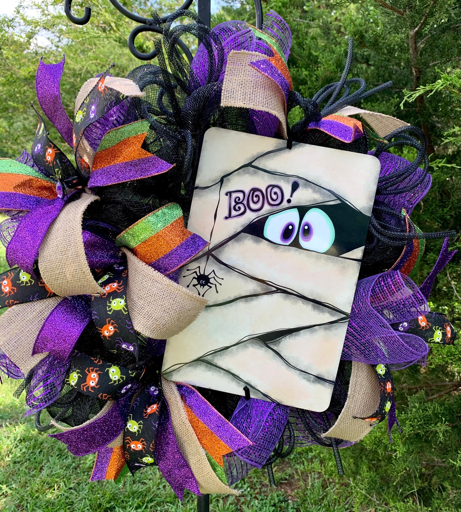 Mummy Wreath Halloween Wreath Boo Wreath Front Door Decor - Etsy