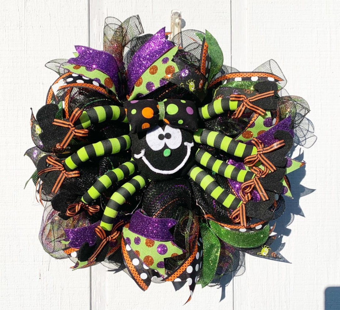 Spider Wreath, Halloween Spider Wreath, Halloween Wreath, Fall Wreath ...