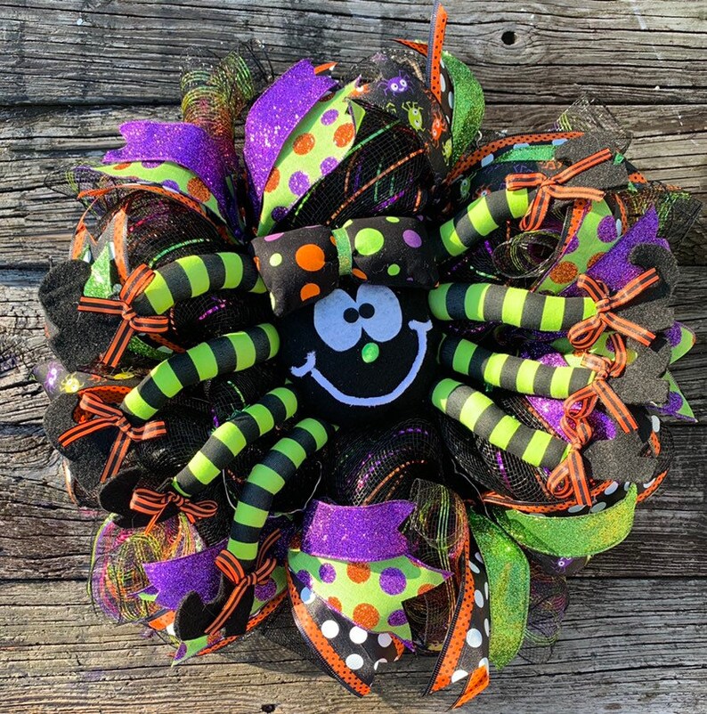 Spider Wreath Halloween Spider Wreath Halloween Wreath Fall - Etsy