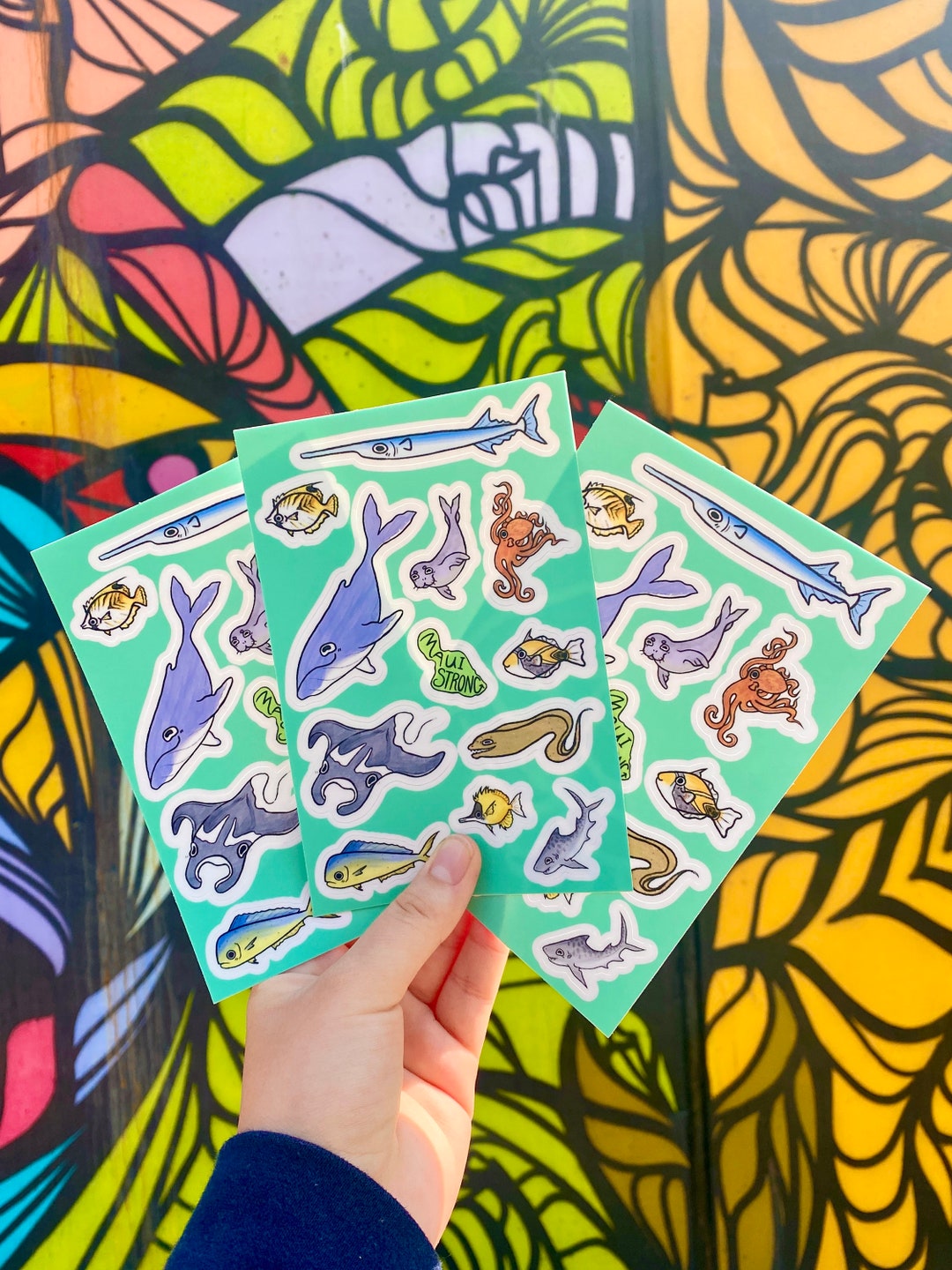 Hawaii Marine Life Maui Fire Fundraiser Sticker Sheet - Etsy