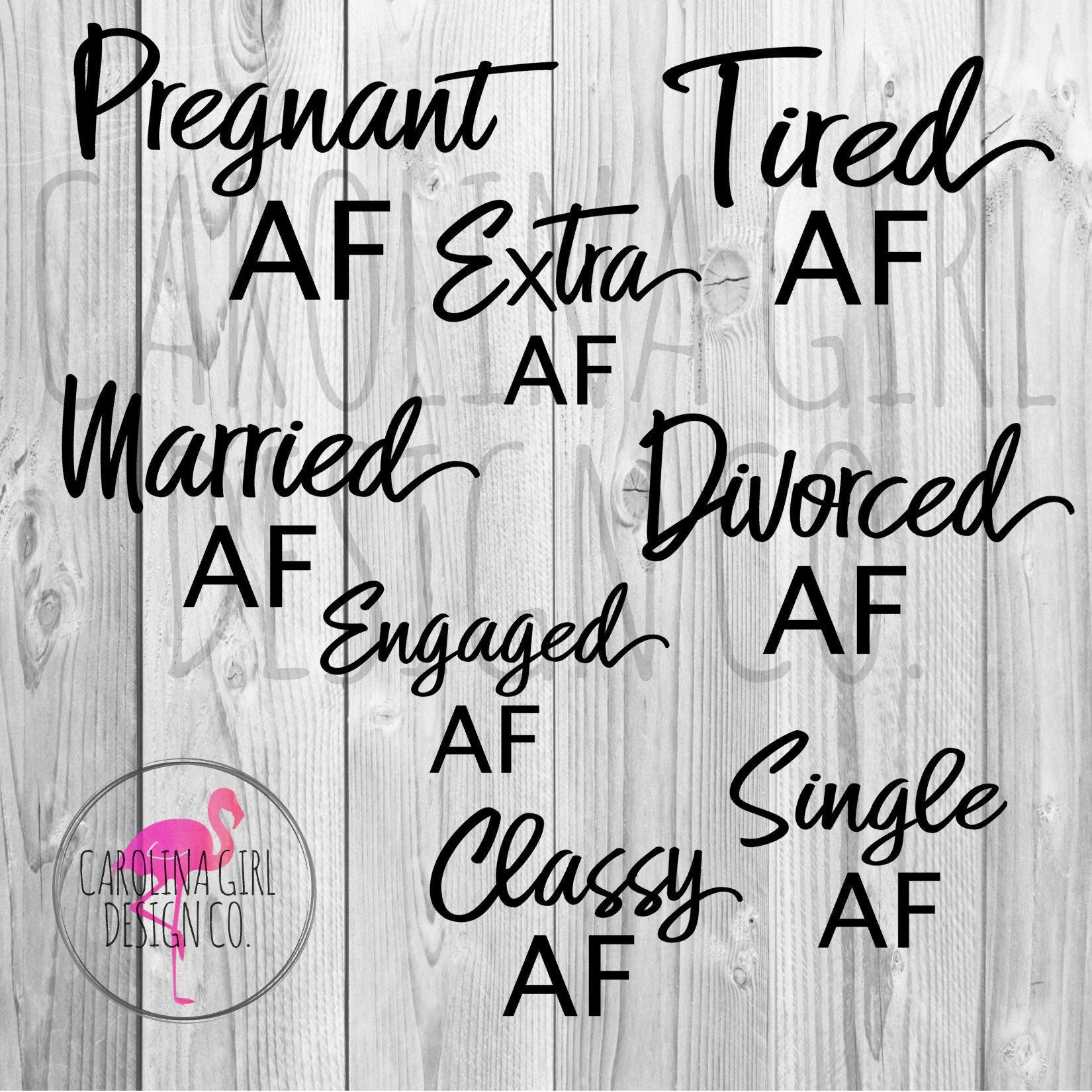 Single Af Svg File, Married AF Saying, Divorced Cut File, Extra AF ...