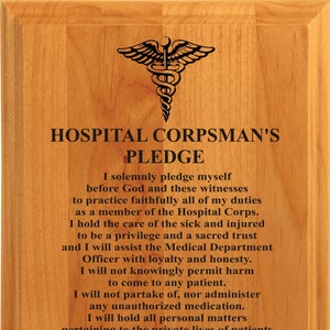 Navy Hospital Corpsman Pledgemilitary Giftarmy - Etsy
