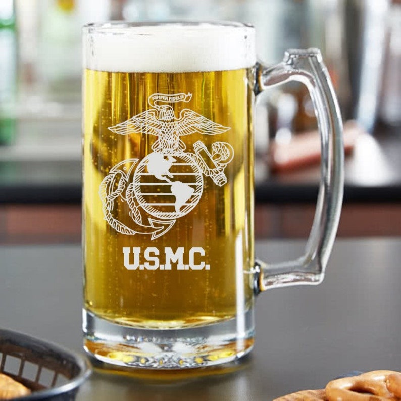 Personalized Beer Mug,military Gift,marine Corps Beer Mug,army Beer Mug ...