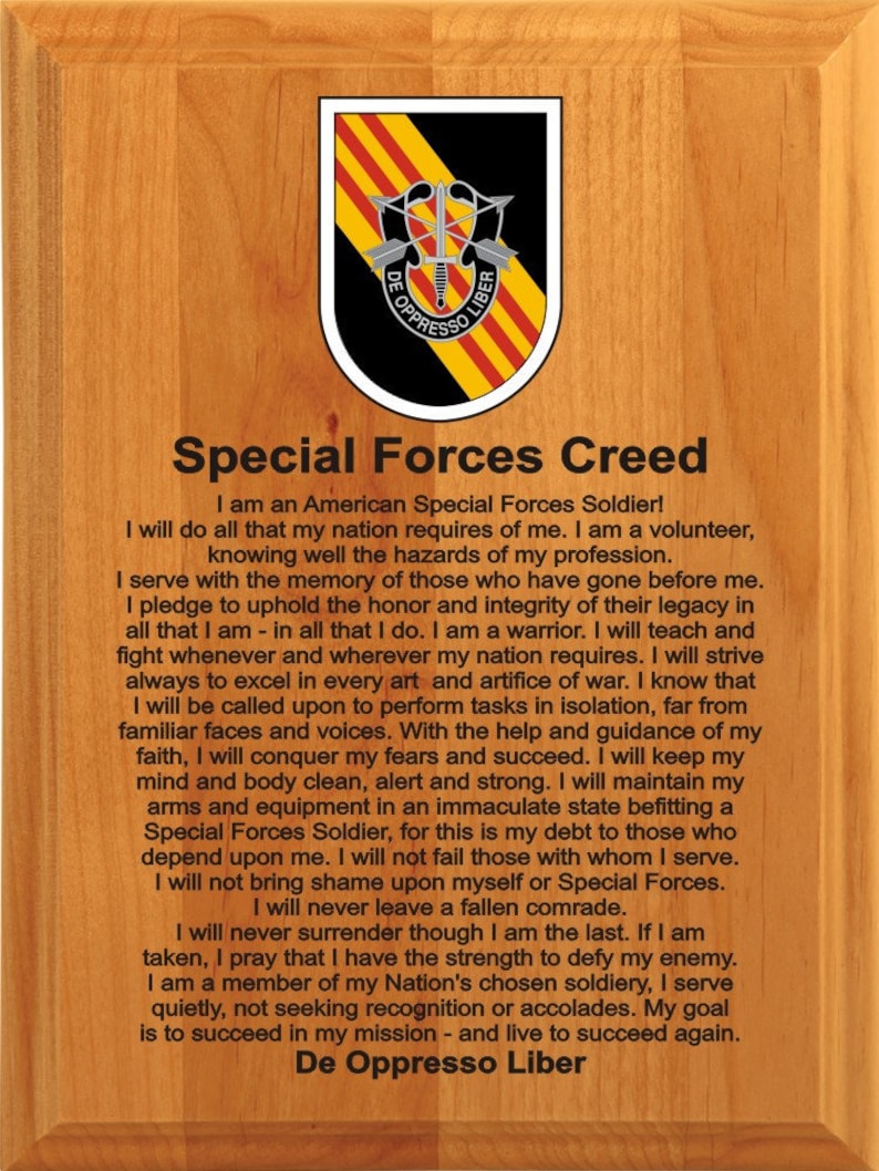 Special Forces Creed Plaque,army Plaque,military Plaque,retirement ...