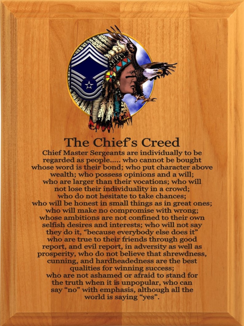 Air Force Chief's Creed Plaque,air Force Plaque,military Plaque ...