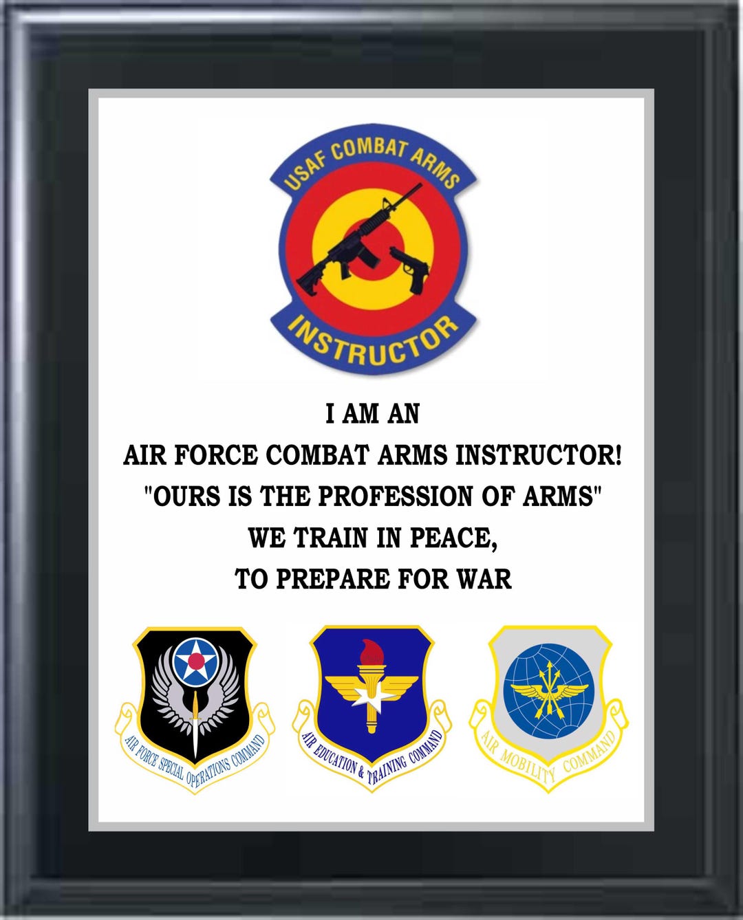 The USAF Combat Arms Instructor Creed Plaque,usaf Plaque,military ...