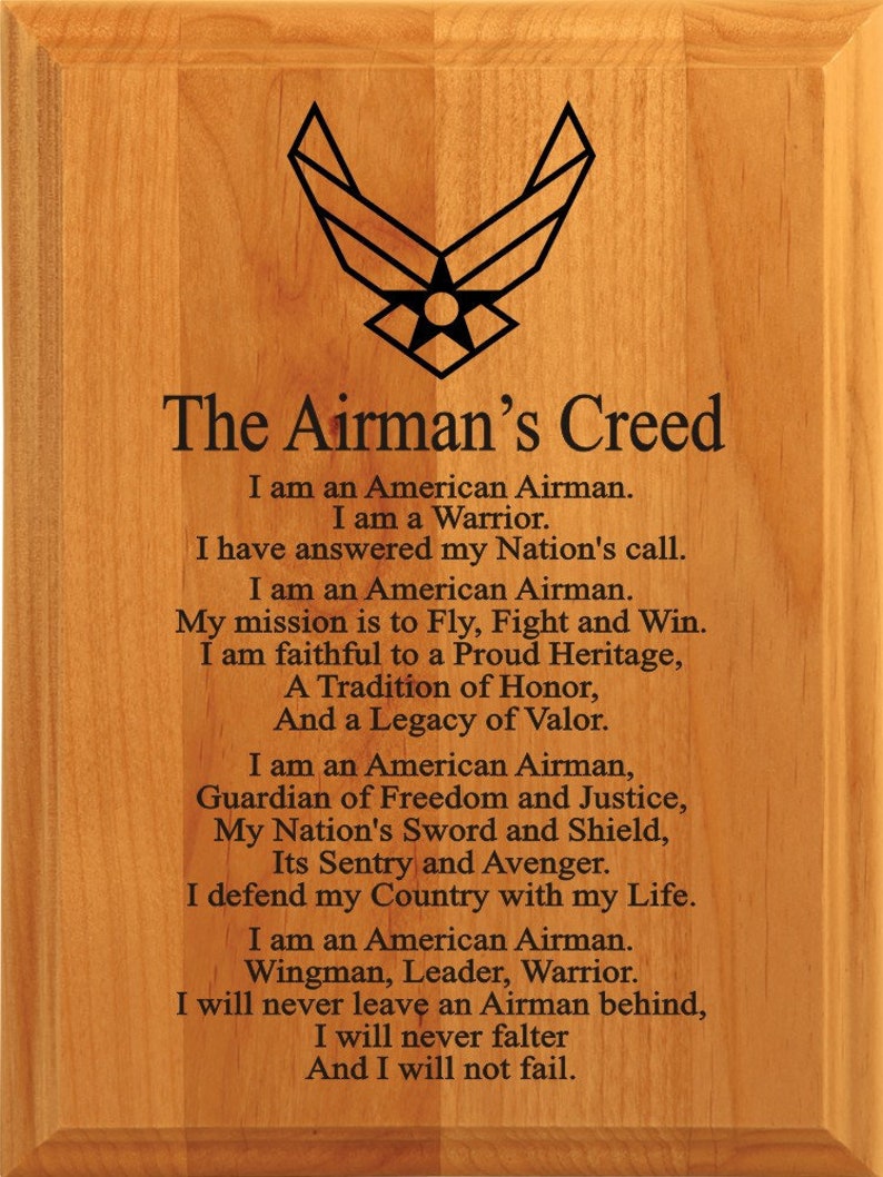 The Airman's Creed Plaque,air Force Plaque,military Plaque,retirement ...