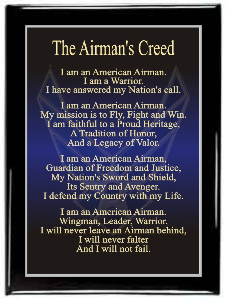 The Airman's Creed Plaque,air Force Plaque,military Plaque,retirement ...
