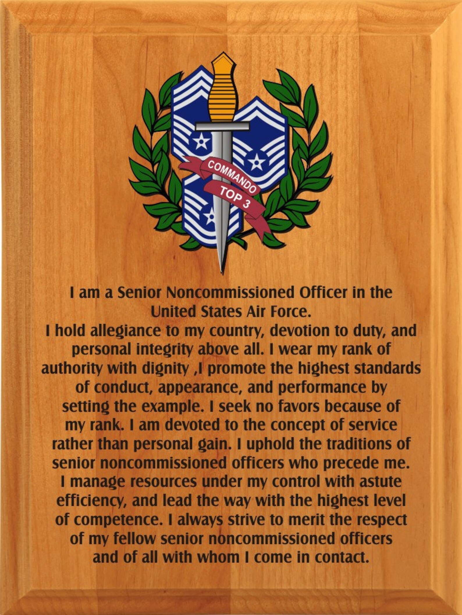 Commando Top 3 Creed,air Force Plaque,military Plaque,retirement Plaque ...