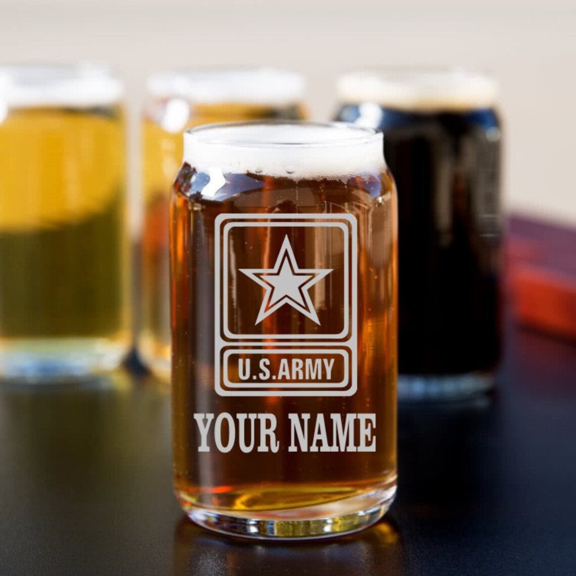 ARMY Can Glass,beer Can Glass,16 Oz Can Glass,military Gift,wedding ...