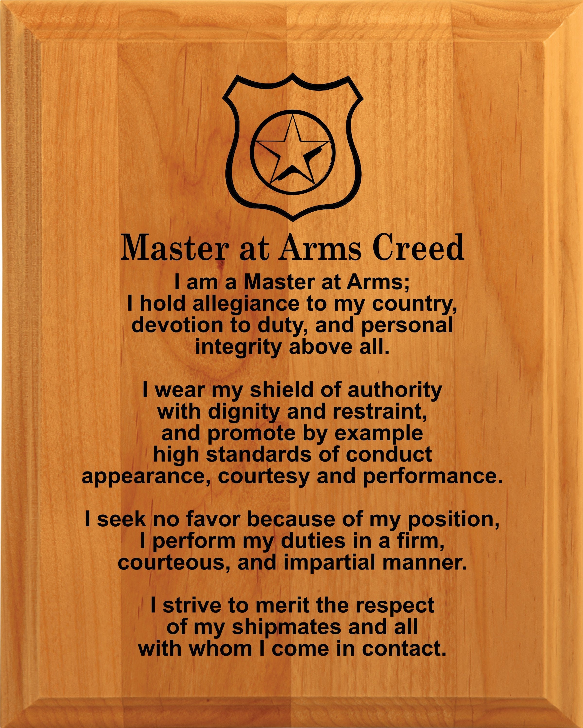 Master at Arms Creed Plaque,military Gift,army Plaque,retirement Plaque ...