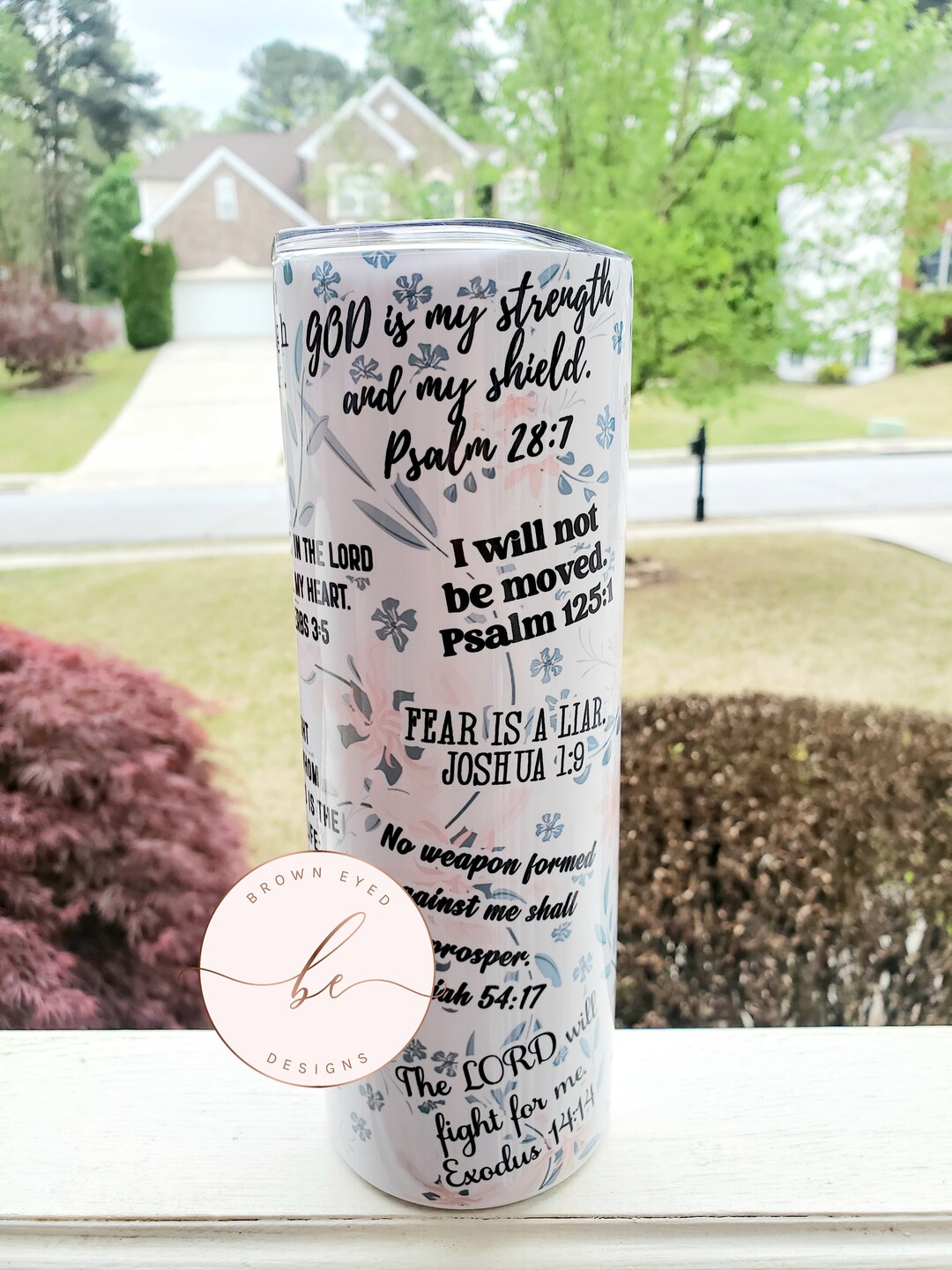 Bible Verse Tumbler, Faith, Scripture, Floral Tumbler, Hope, Religious ...