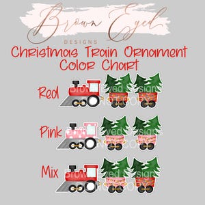 Christmas Train Ornament, Red Train, Pink Train, Christmas Tree ...