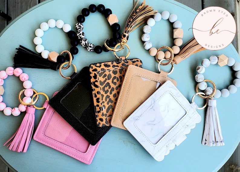 Keychain Wallet With Wristlet Bangle Bracelet Keyring Bangle - Etsy