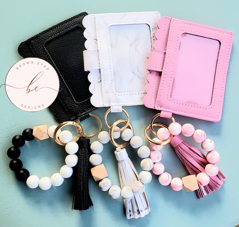 Keychain Wallet With Wristlet Bangle Bracelet Keyring Bangle - Etsy