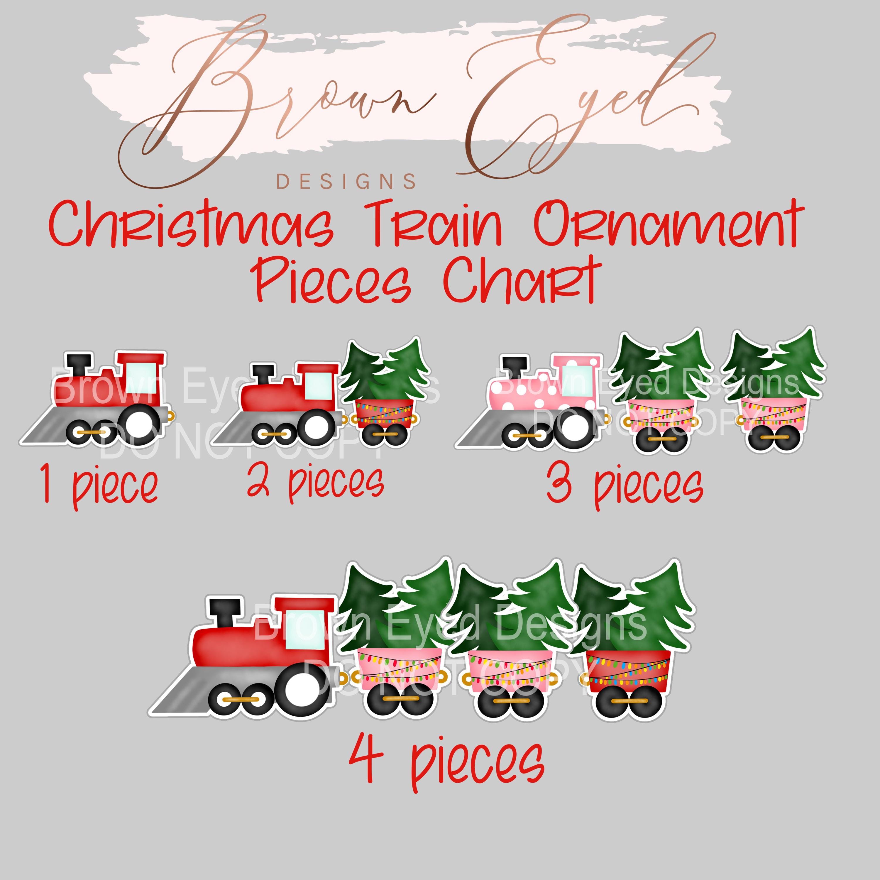 Christmas Train Ornament, Red Train, Pink Train, Christmas Tree ...