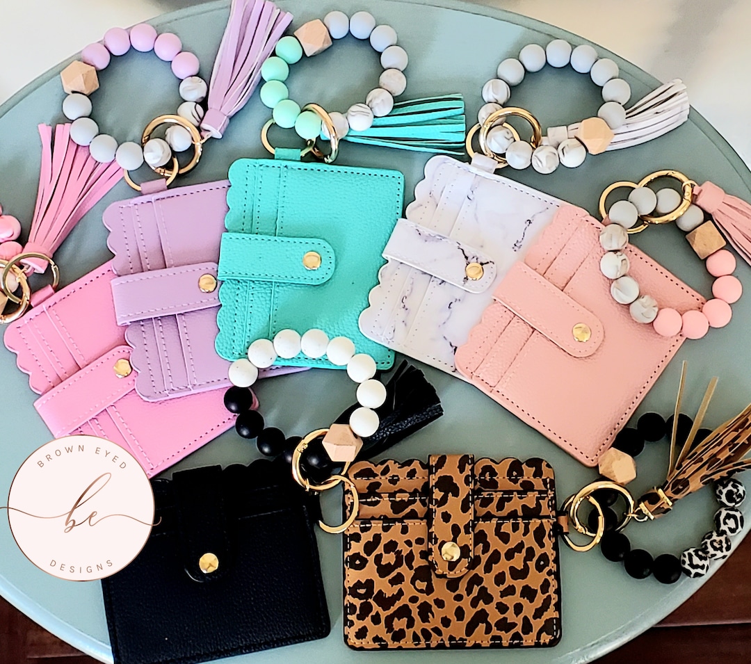 Keychain Wallet With Wristlet Bangle Bracelet, Keyring Bangle, Key ...