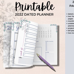 2022 Dated Printable Planner Plan Your Year Right - Etsy