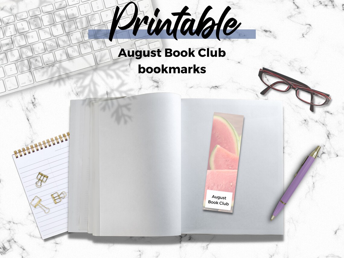 August Book Club Set of Printable Bookmarks - Etsy