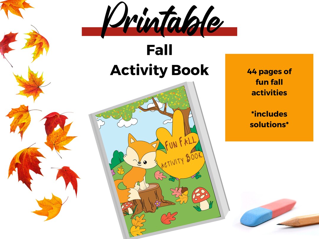 Kid's Printable Fall Activity Book - Coloring, Mazes, Cut and Paste ...
