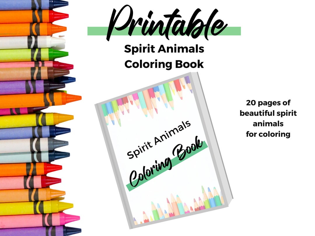 Printable Spirit Animals Coloring Book - Etsy