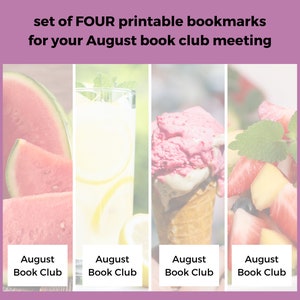 August Book Club Set of Printable Bookmarks - Etsy