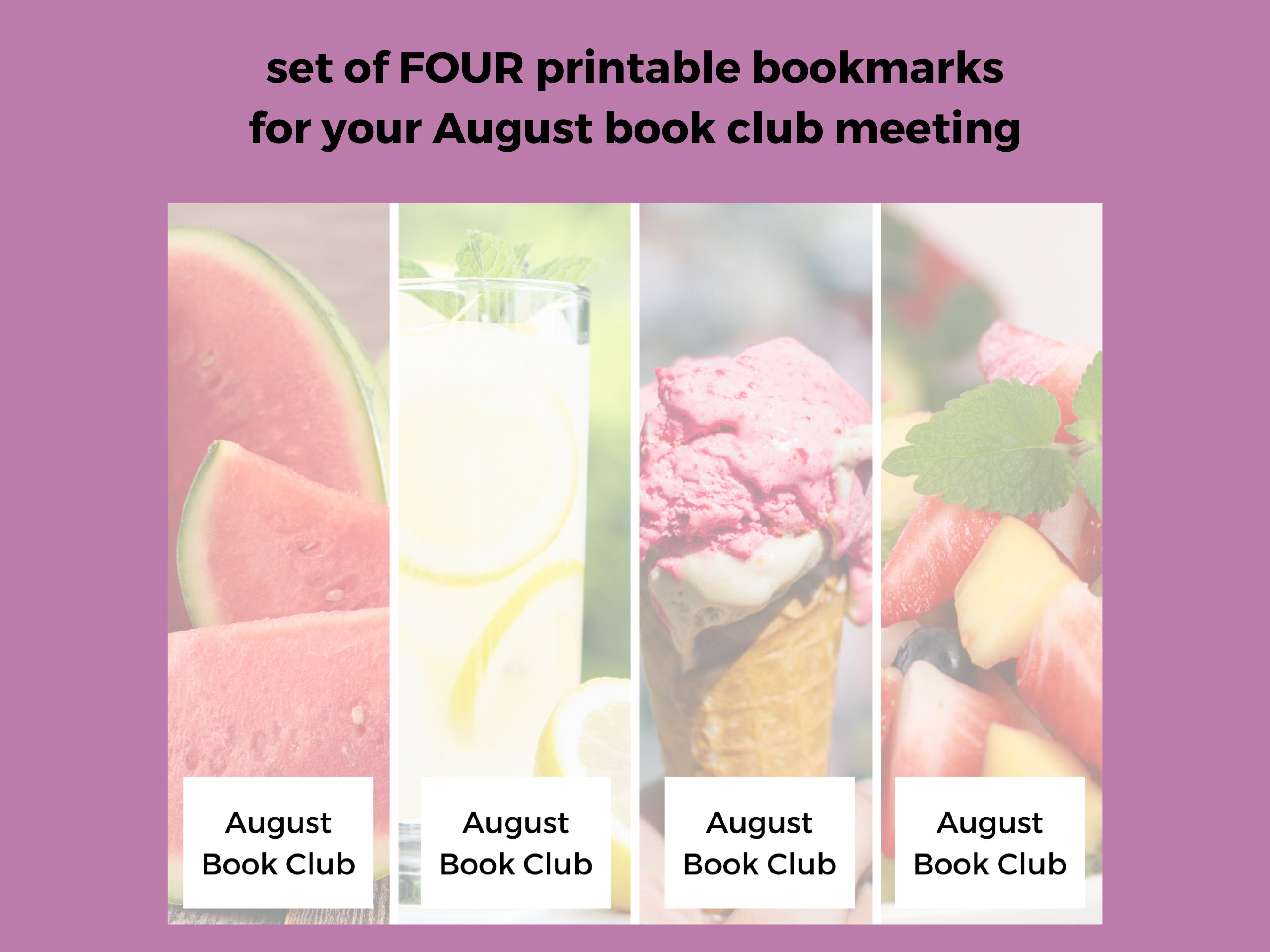 August Book Club Set of Printable Bookmarks - Etsy