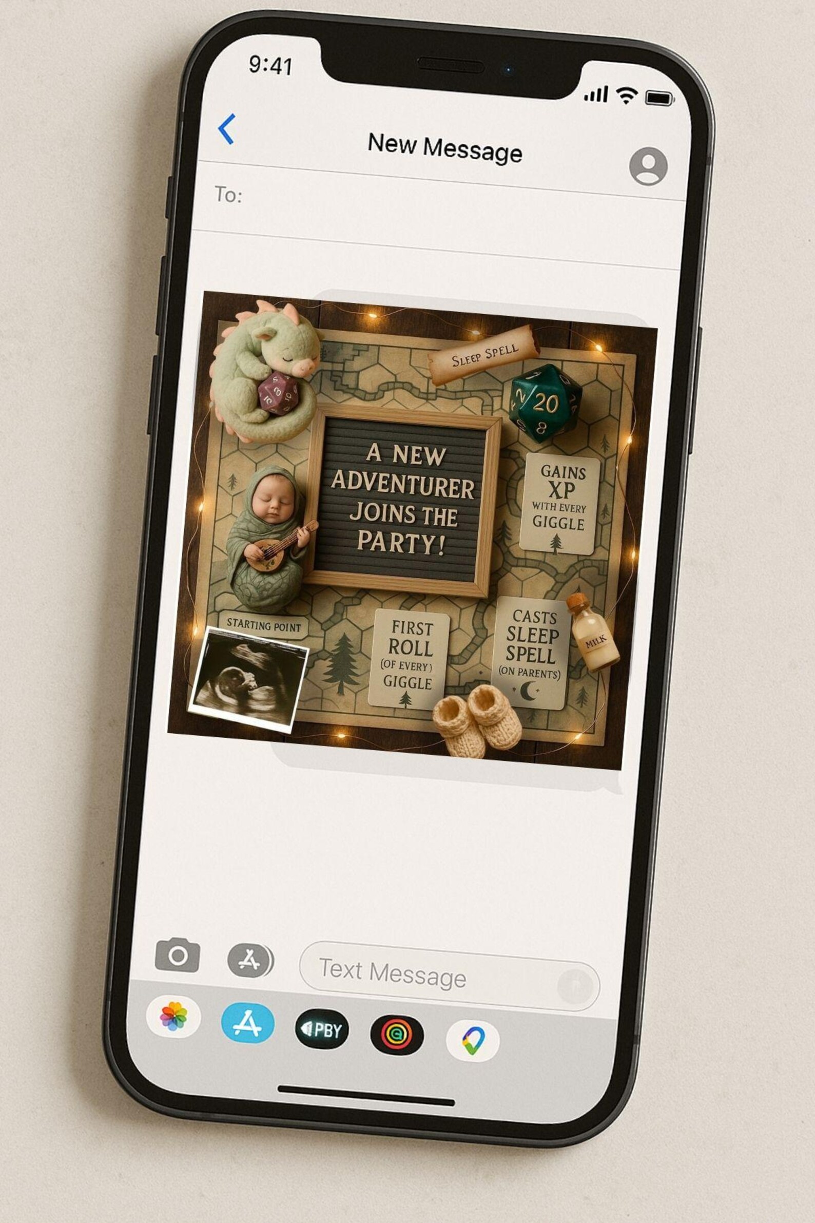 Editable Dnd Baby Announcement | Fantasy Template | New Adventurer ...