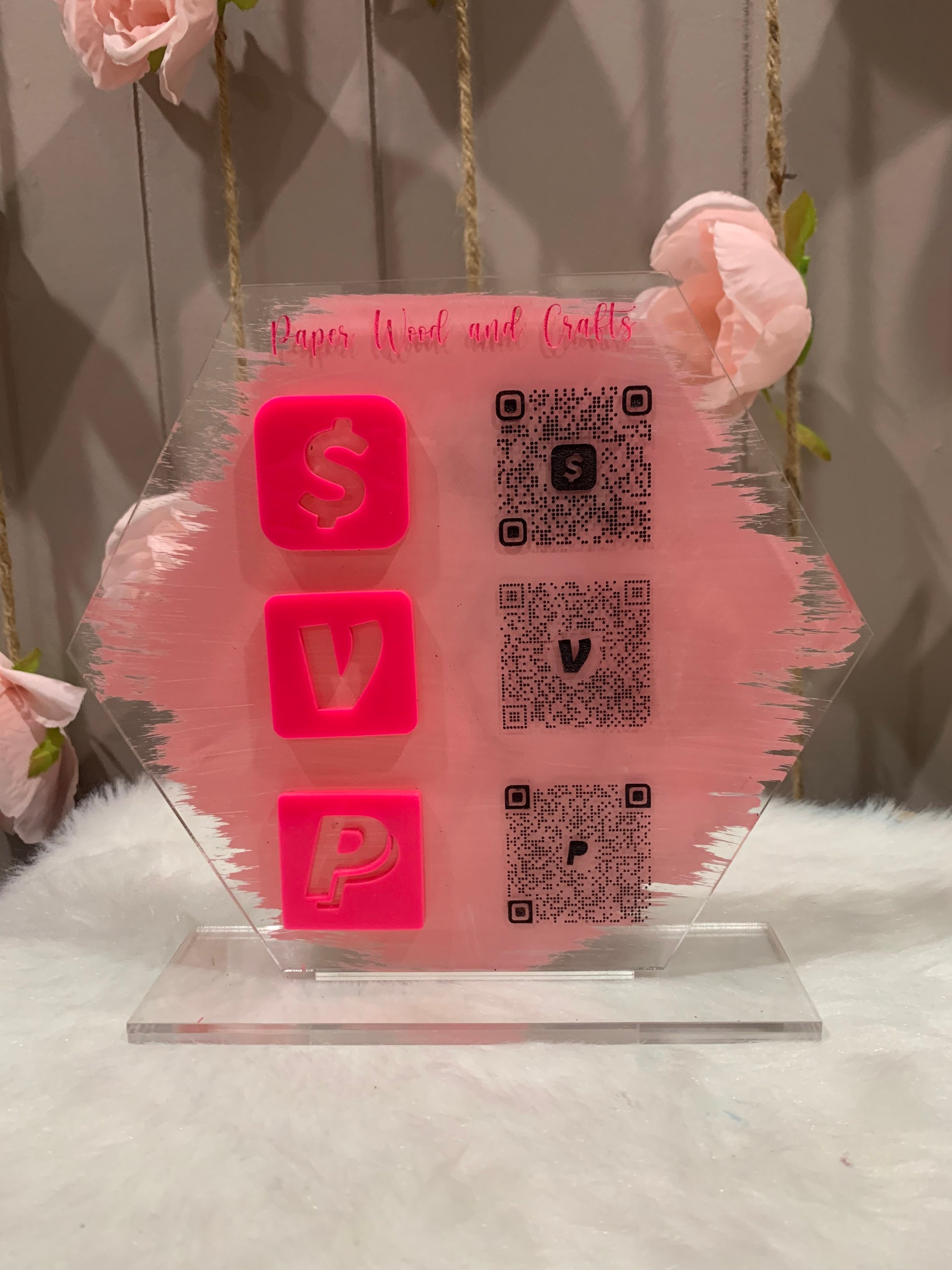 Payment sign acrylic sign for vendor events QR code sign | Etsy