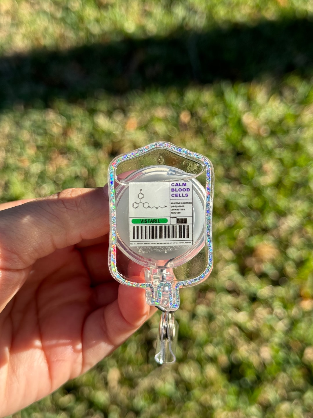 Vistaril IV Bag Badge Holder blood Transfusion Badge Reel, IV Bag Badge ...