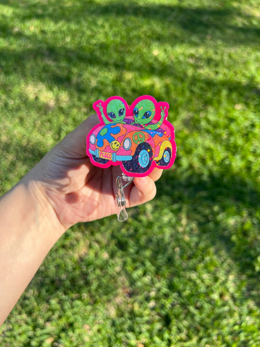 Groovy Aliens Badge Reel, Spaceship Badge Reel, Nurse Badge Reel ...