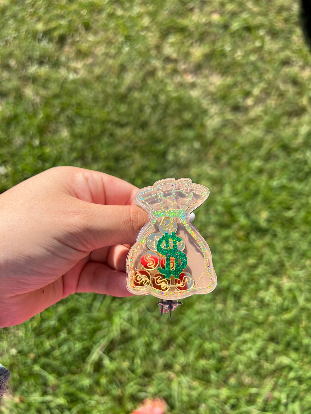 Money Bag Badge Reel, Interactive Badge Clip, Banker Reel - Etsy