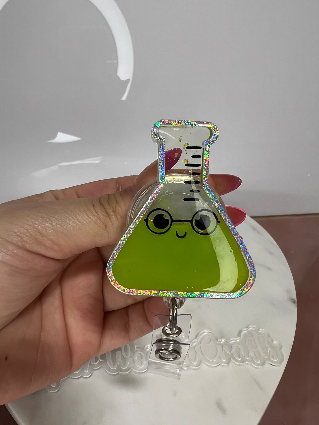 Lab Beaker Badge Holder, Lab Life Badge Clip , Lab Tech Accessories ...