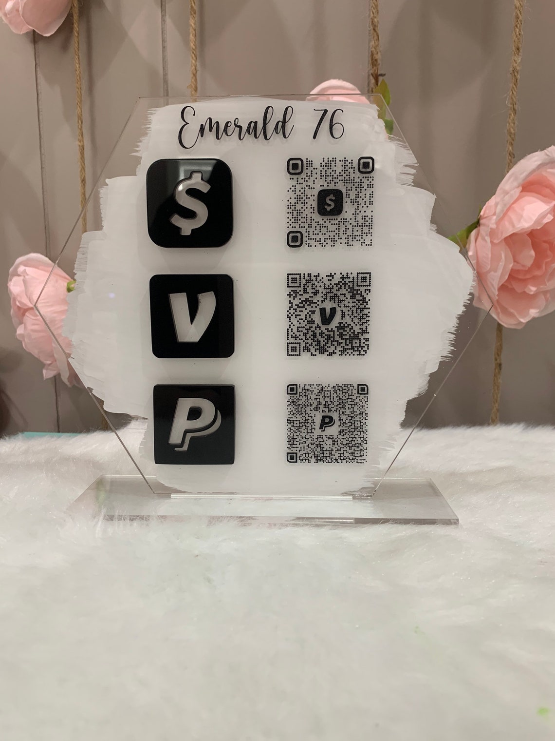 Payment sign acrylic sign for vendor events QR code sign | Etsy