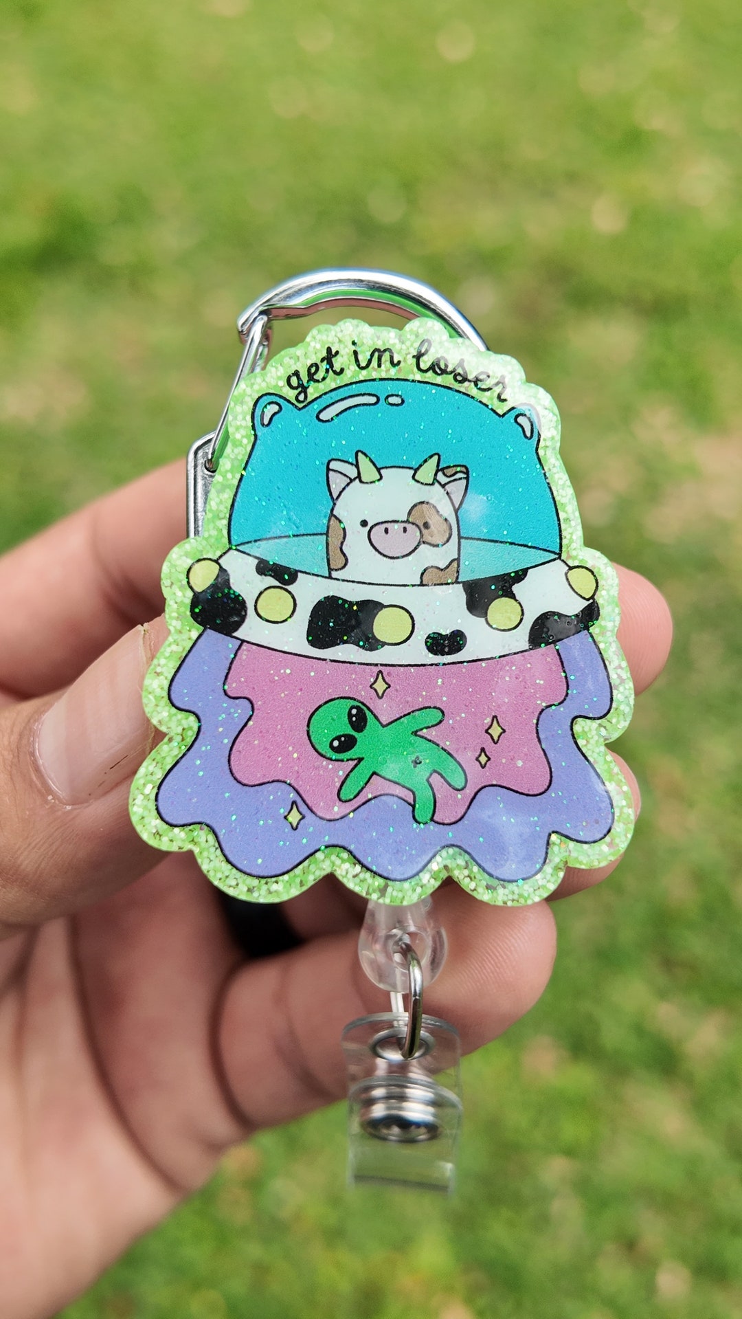 Get in Loser Retractable Badge Reel Funny Badge Reel Nurse Badge Reel ...