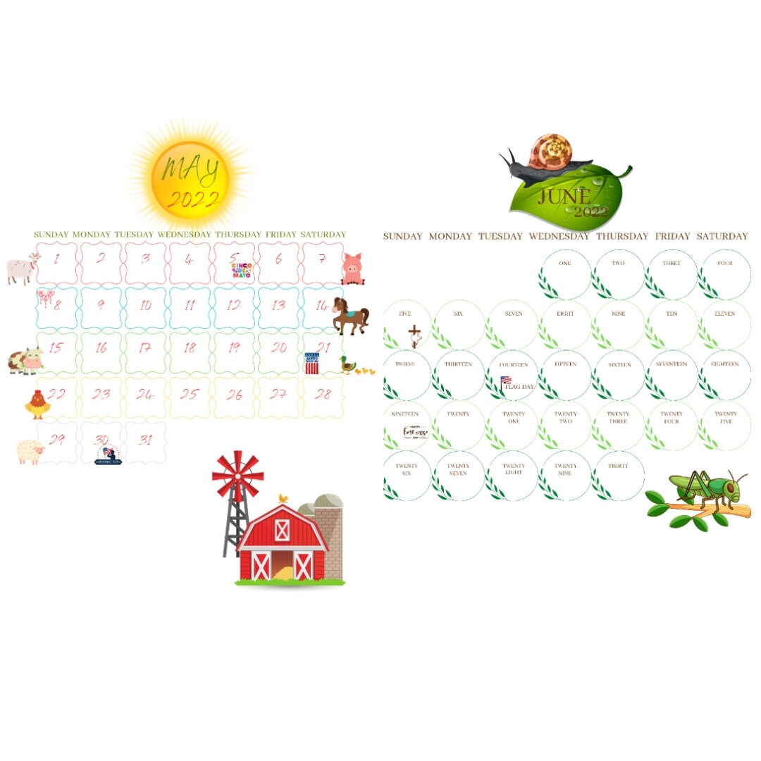 2022 May-august Calendar - Etsy