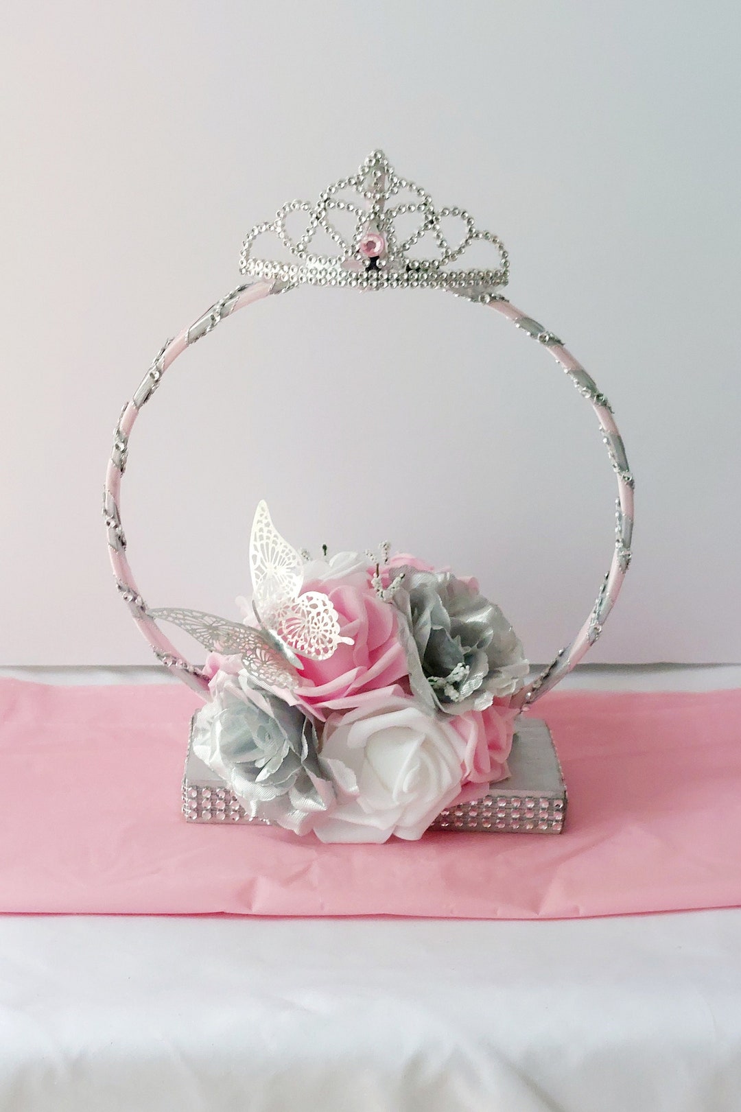 Princess Tiara Centerpiece, Butterfly Hoop Centerpiece, Royal Princess ...
