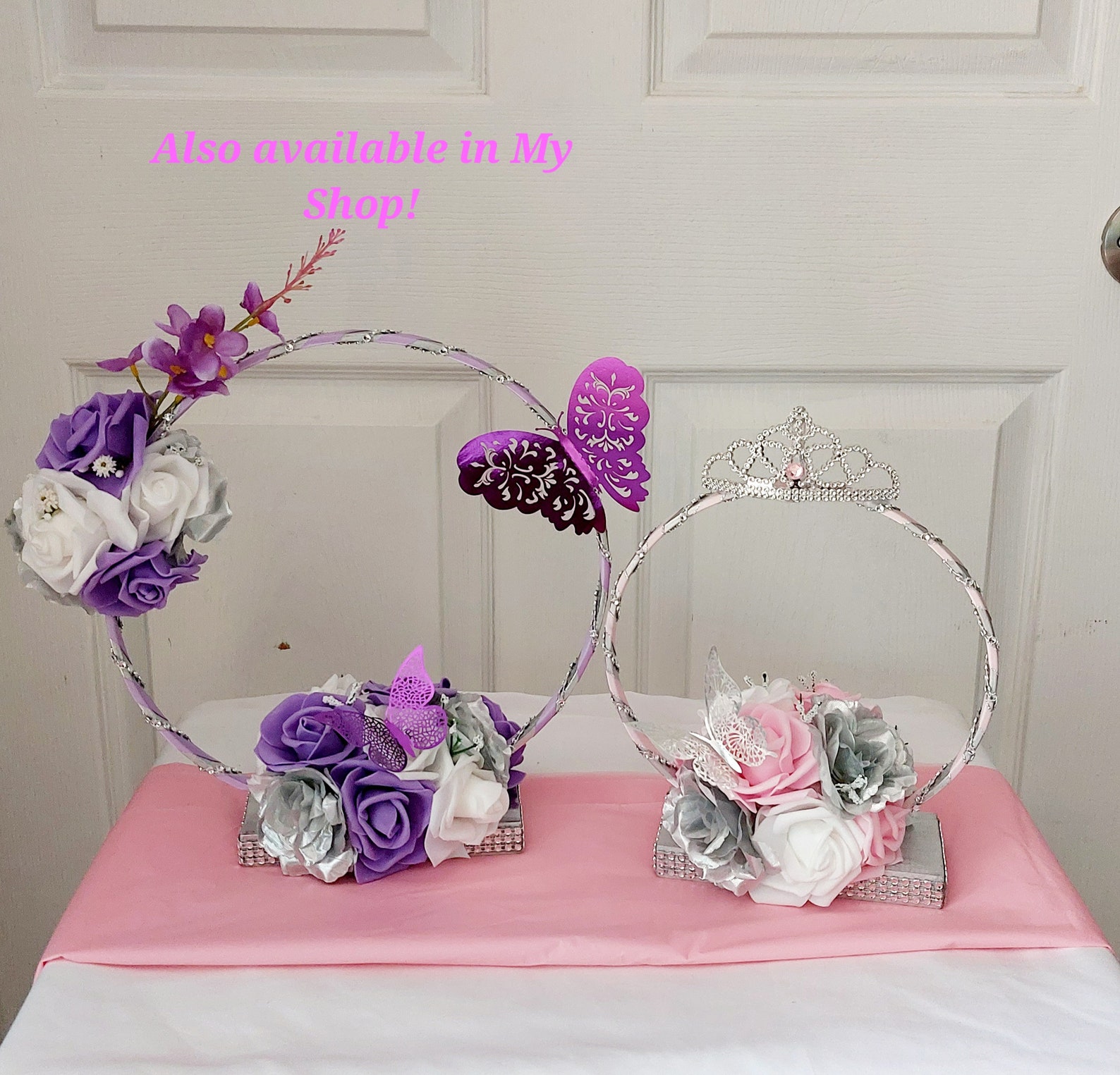 Princess Tiara Centerpiece, Butterfly Hoop Centerpiece, Royal Princess ...