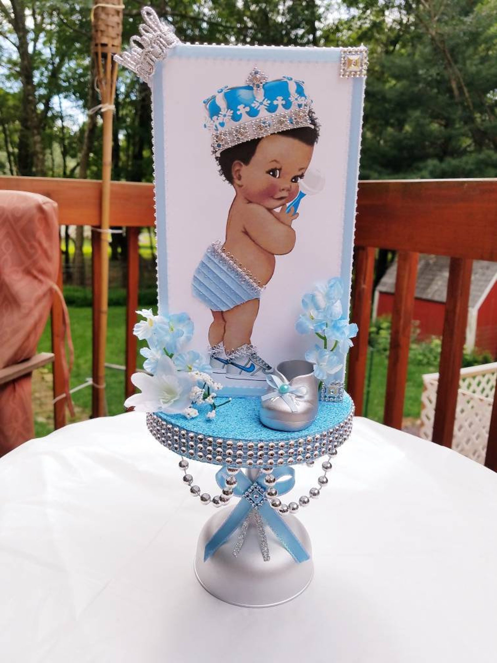 Royal Prince Centerpiece DOUBLE SIDED Royal Blue and Gold - Etsy