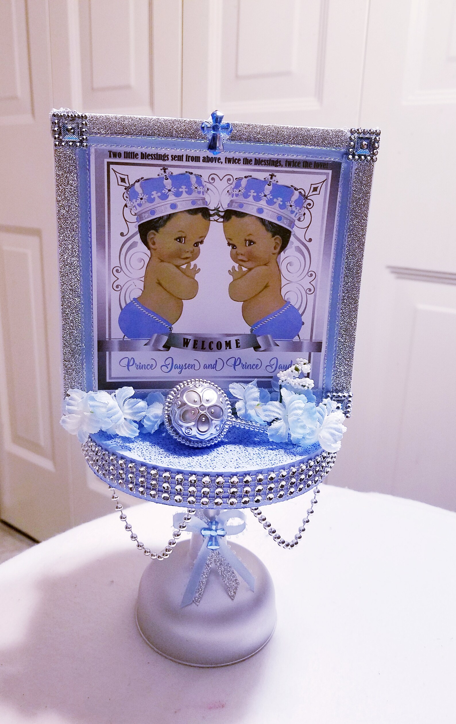 Royal Prince Centerpiece DOUBLE SIDED Royal Blue and Gold - Etsy