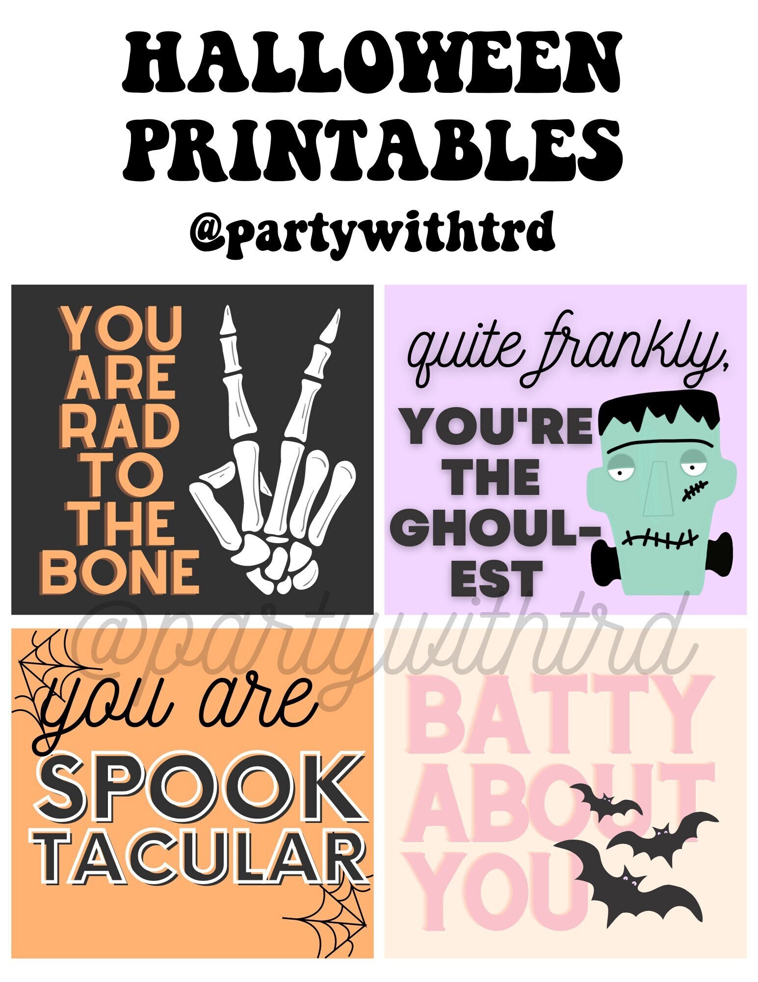 Halloween Printables Download Gift Tags School Friends - Etsy