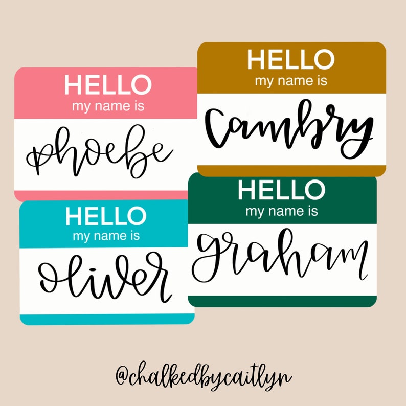 Hello My Name is Baby Name Tag Birth Announcement | Etsy