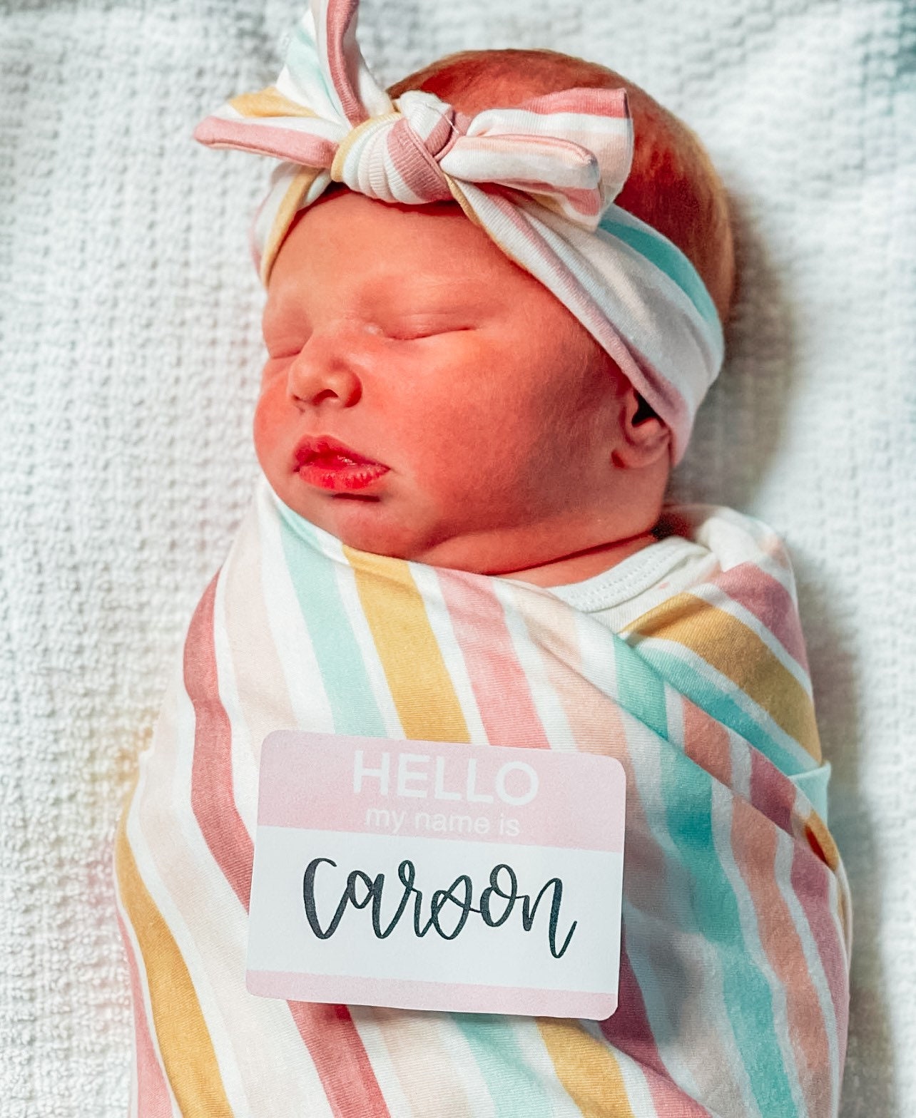 Hello My Name is Baby Name Tag - Birth Announcement - Handwritten ...