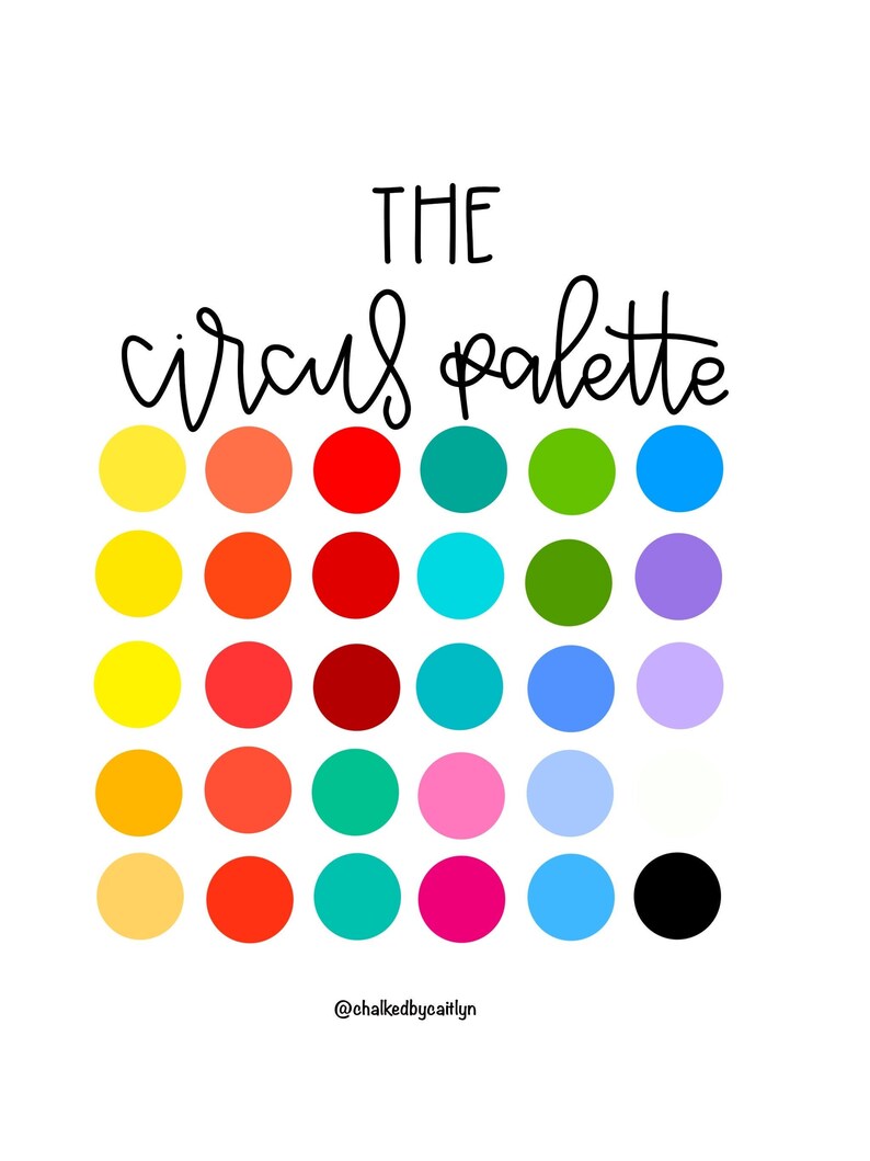 The Circus Color Palette Procreate Custom Color Palette | Etsy