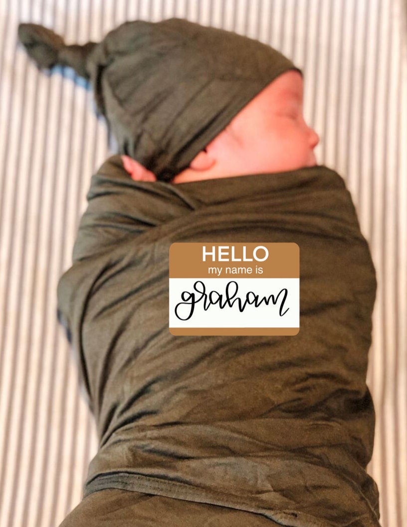 Hello My Name Is Baby Name Tag Digital Download Birth | Etsy