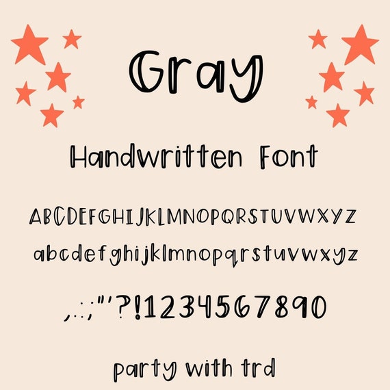 Handwritten Font Hand lettering Digital Font Print | Etsy