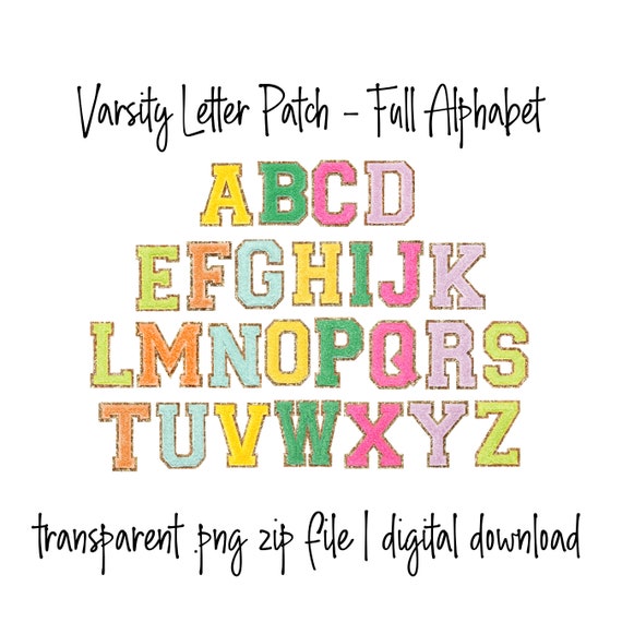 Varsity Letter Patch Alphabet Rainbow Pastel Pastel - Etsy