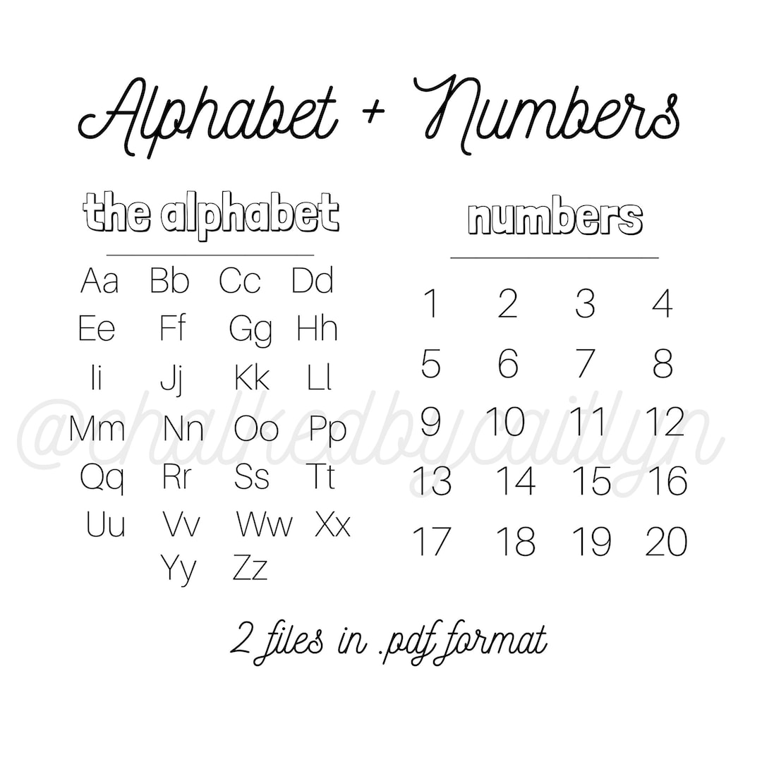 Alphabet and Numbers Download Letters Information Sheet Learning School ...