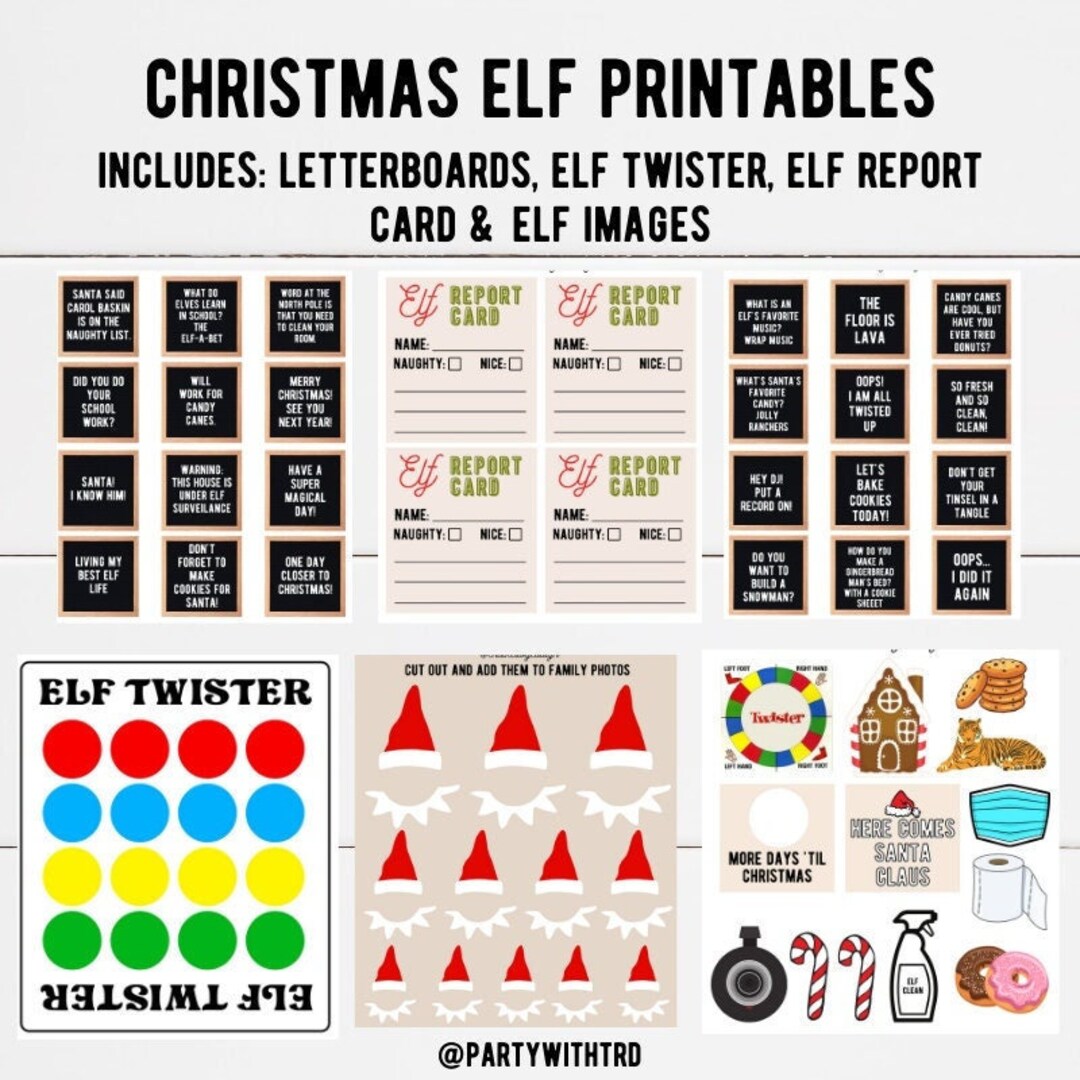 Christmas Elf Activities - Digital Prints - Digital Download - Elves ...
