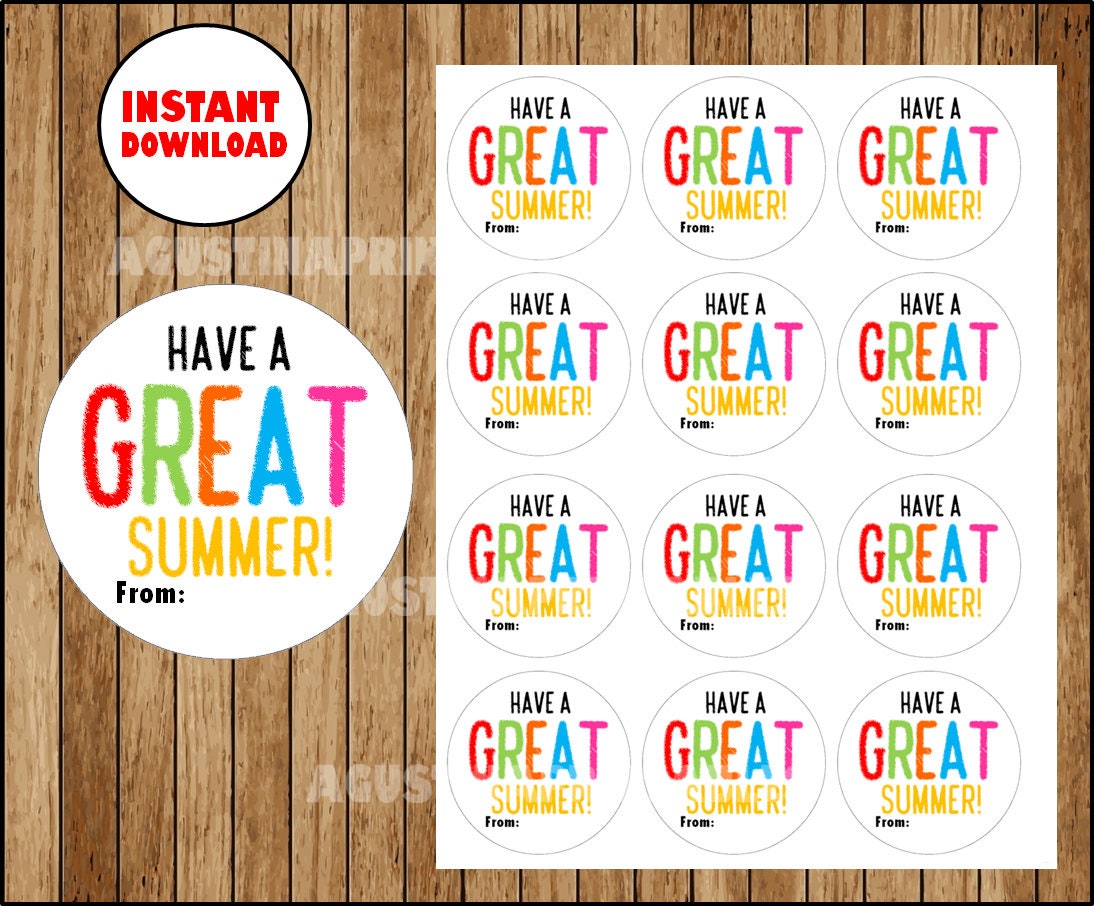 Instant Download Have a Great Summer Gift Tag End of School | Etsy Canada